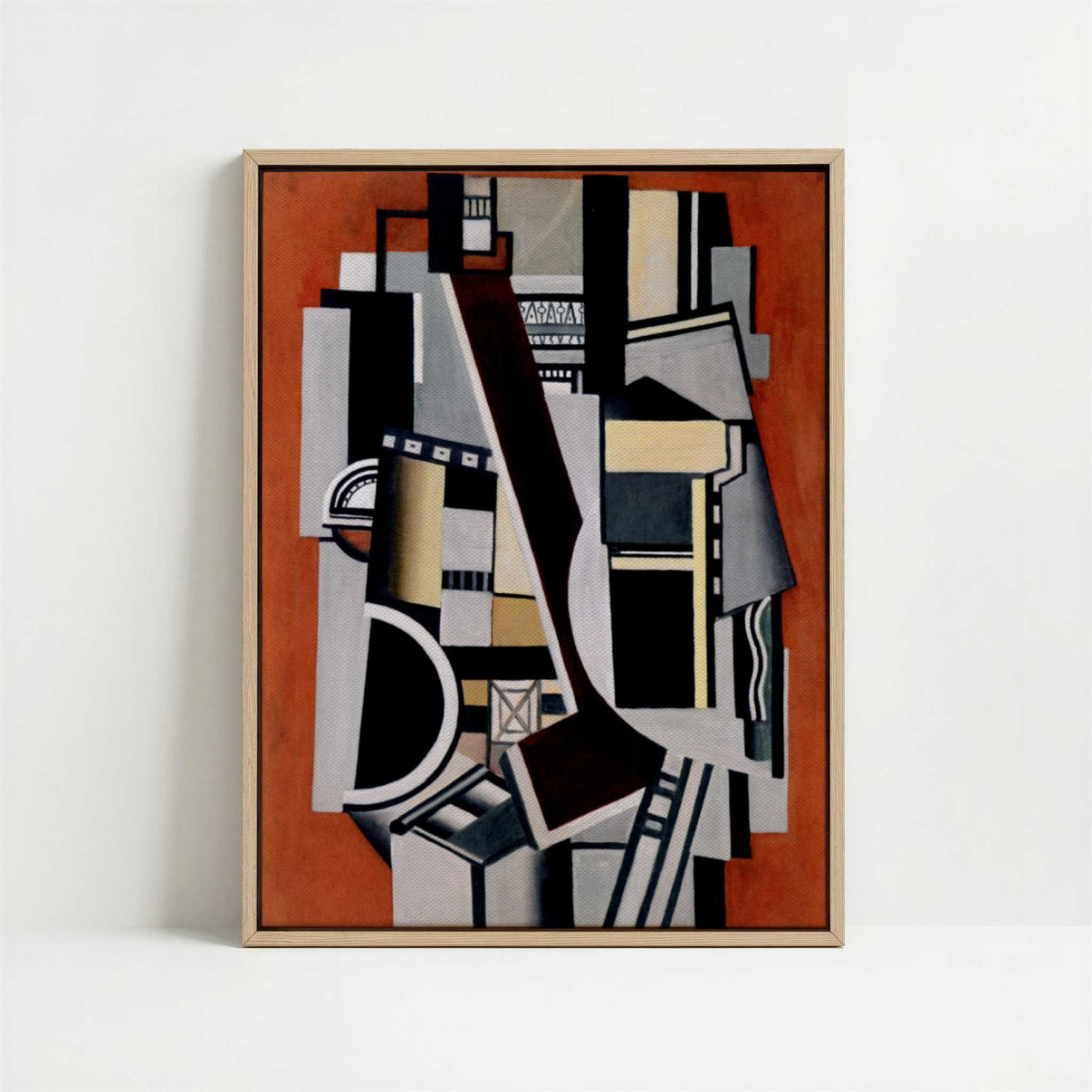 Mechanical Elements on a Red Background | Framed Canvas – The Wall Art ...